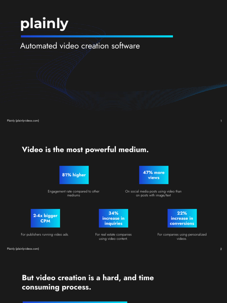 Plainly Videos - Data-driven Video Creation | PDF | Cloud Computing | Video