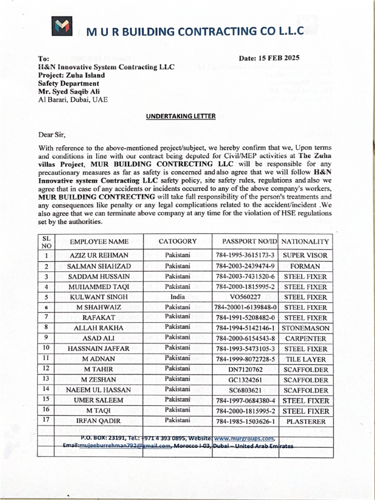 H&N Innovative System Contracting LLC | PDF