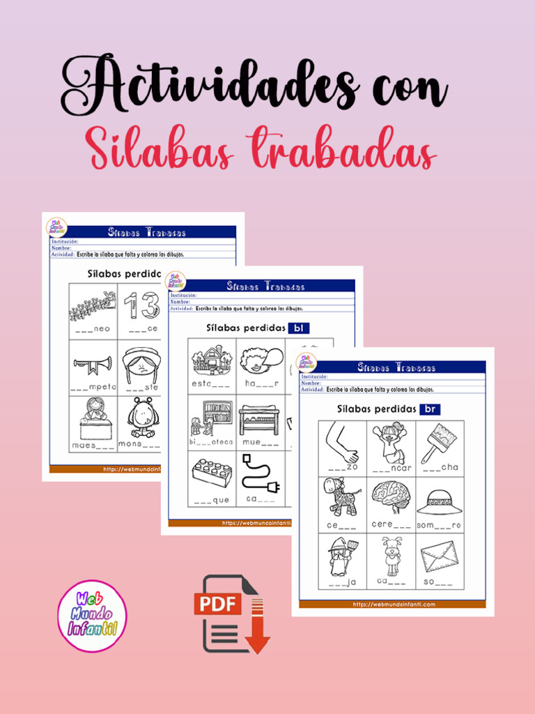 Actividades Con Sílabas Trabadas | PDF