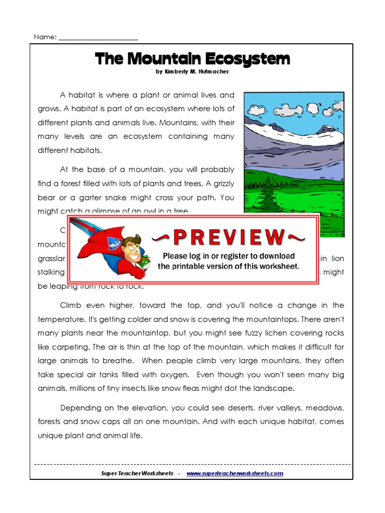 Mountain Ecosystem | PDF | Mountains | Habitat