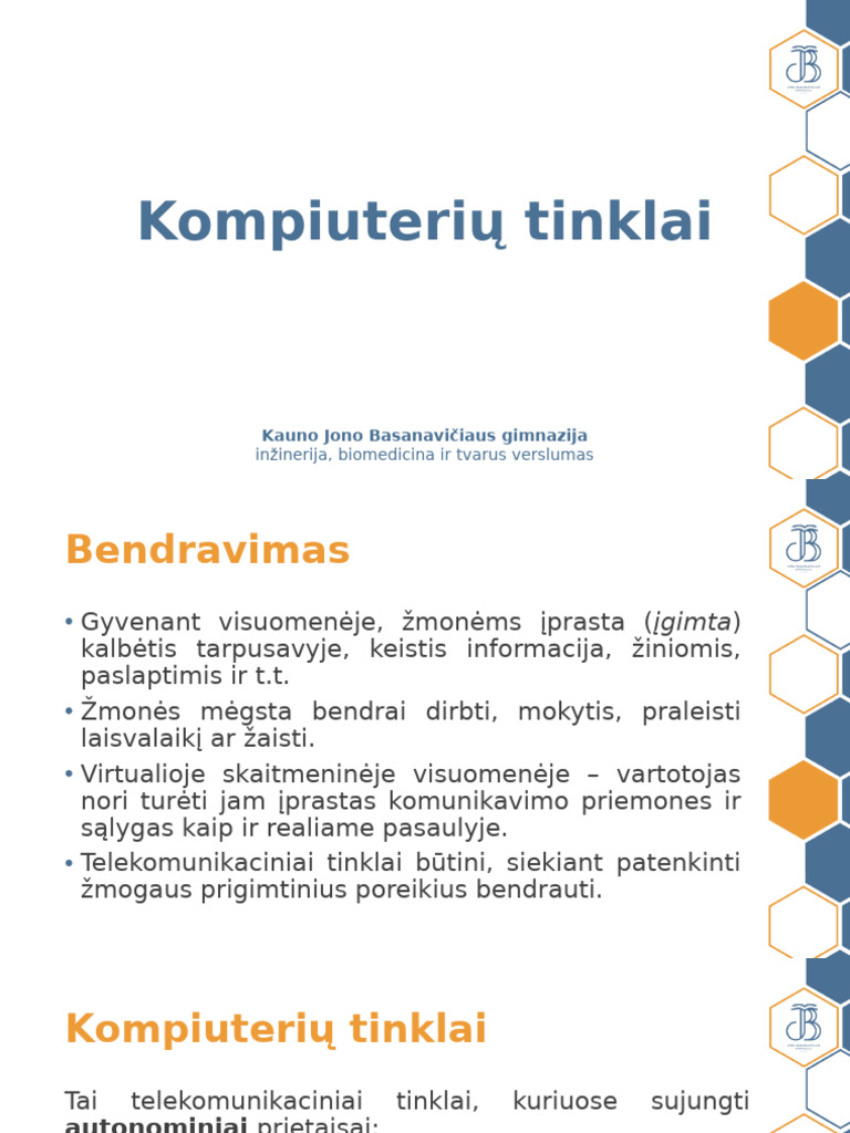 13 Pamoka. Kompiuterių Tinklai, Įvadas | PDF