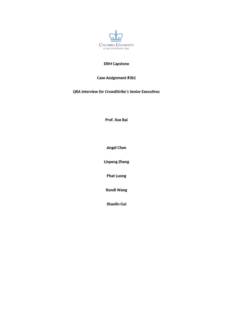 Case Assignment #3b1 - QRA Advance Communication | PDF | Risk | Risk Assessment