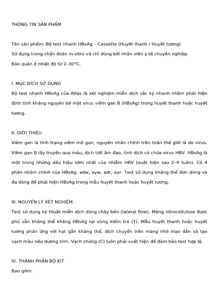 Thong Tin HBsAg Atlas Duc | PDF