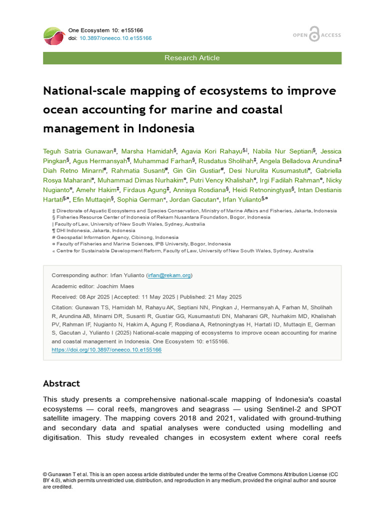 National-Scale Mapping of Ecosystems To Improve Ocean Accounting For ...