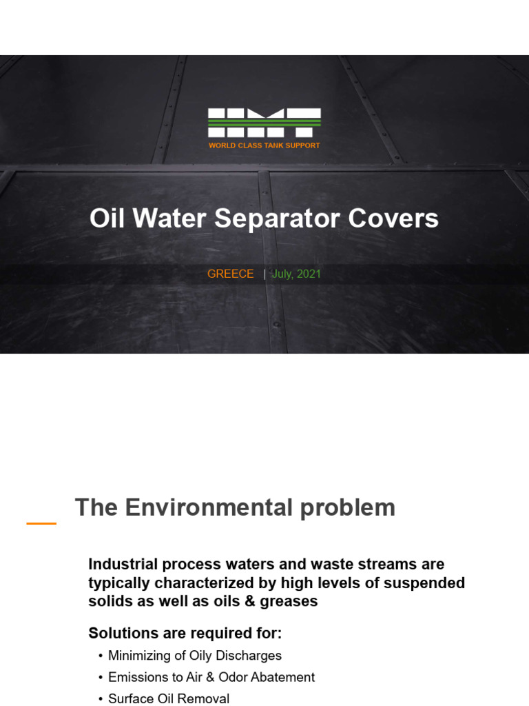 HMT Oil Water Separators Floating Covers | PDF