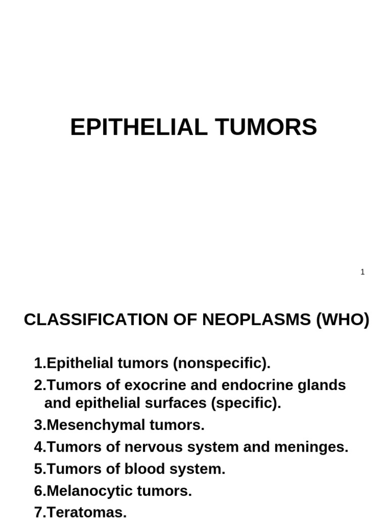 Epithelial Tumors: Types and Classifications | PDF | Adenoma | Epithelium