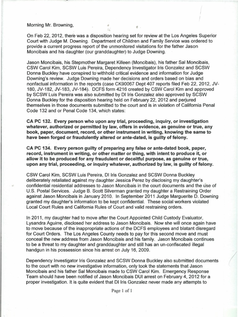 Los Angeles County DCFS Child Social Workers Violating Laws March ...