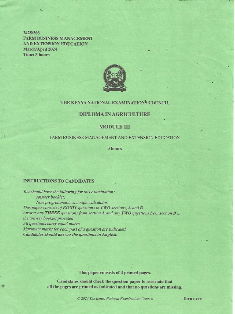 2425-303 Farm Business Mgnt and Extension Education | PDF