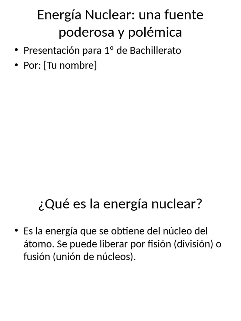 Energia Nuclear Presentacion | PDF
