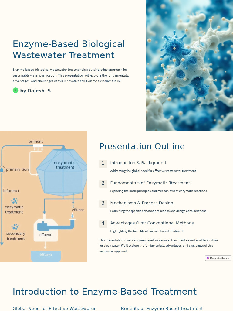 Enzyme-Based Wastewater Treatment Solutions | PDF | Enzyme | Water ...