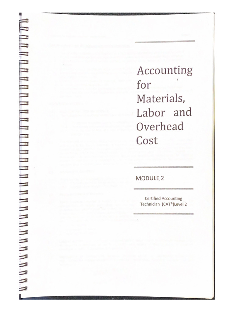 05 CAT Level 2 - Module 2 - Accounting For Material, Labor and Overhead ...