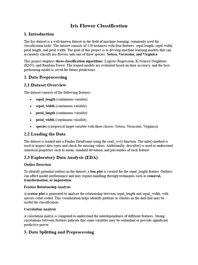 Iris Flower Classification | PDF | Statistical Classification | Support ...