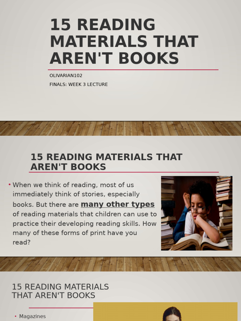 15 Non-Book Reading Materials | PDF | Comics | Dictionary