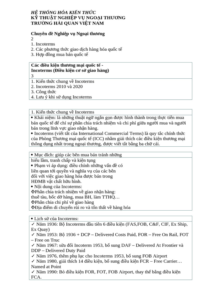 He Thong Kien Thuc Nghiep Vu Ngoai Thuong | PDF