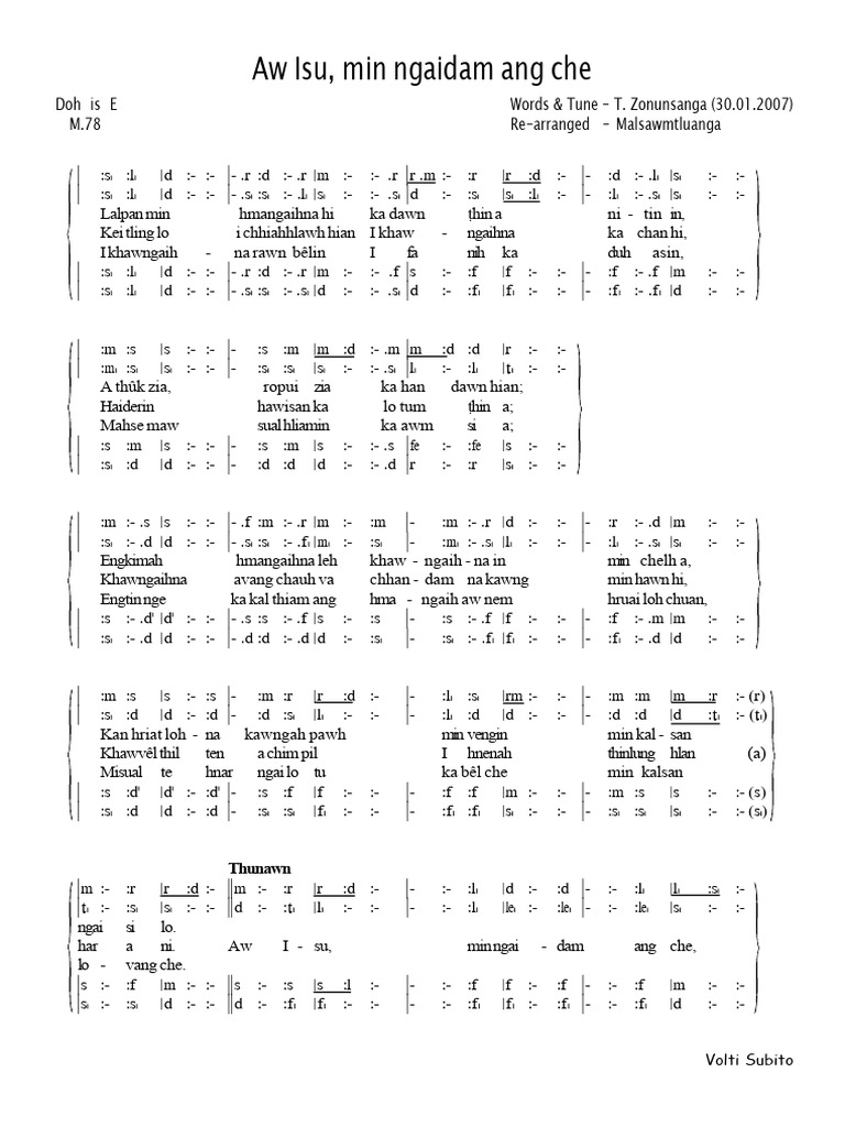 Aw Isu Min Ngaidam Ang Che | PDF