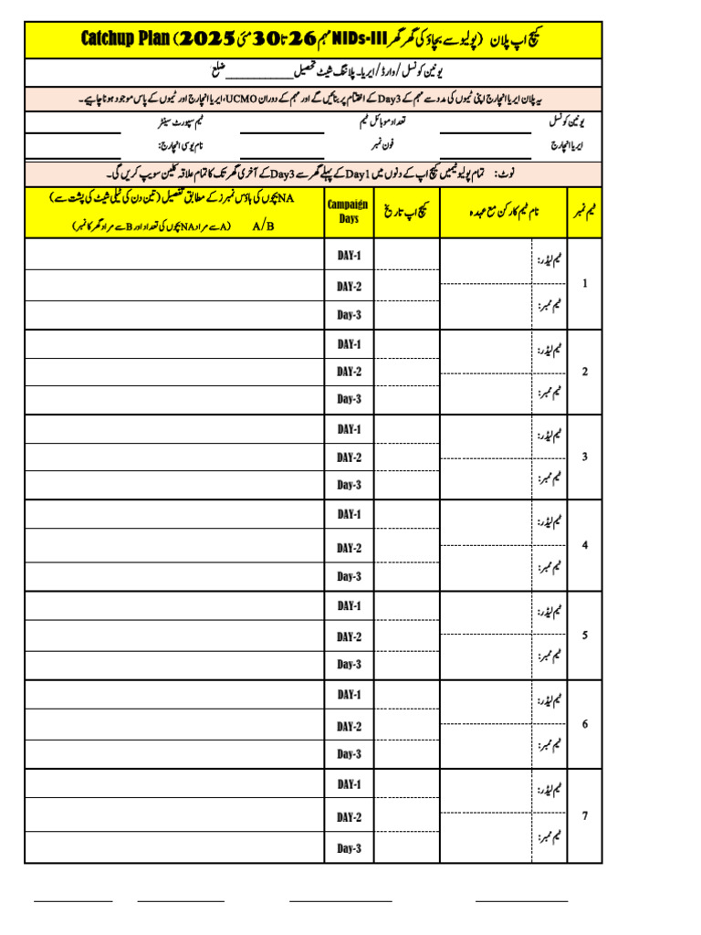 Catch Up Plan - Edited | PDF