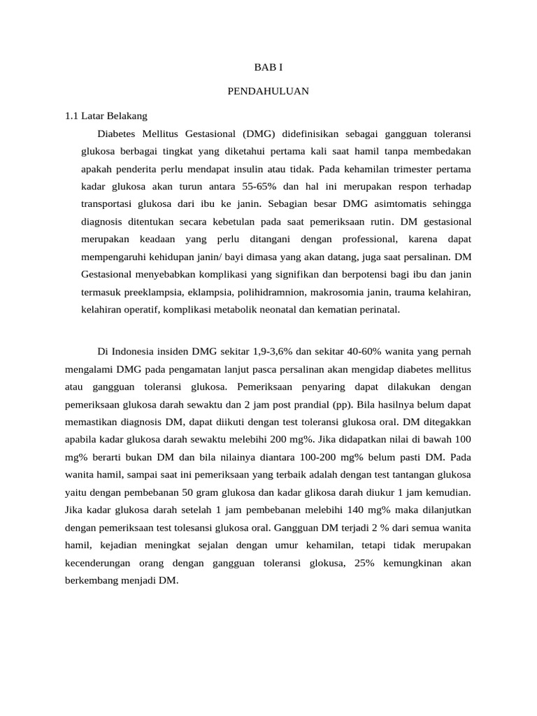 Definisi dan Komplikasi DM Gestasional | PDF