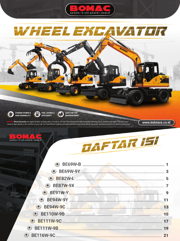 Katalog Bomac Wheel Excavator | PDF | Engines | Truck