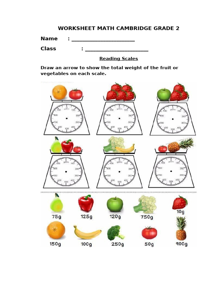 Worksheet Math Cambridge Grade 2 | PDF