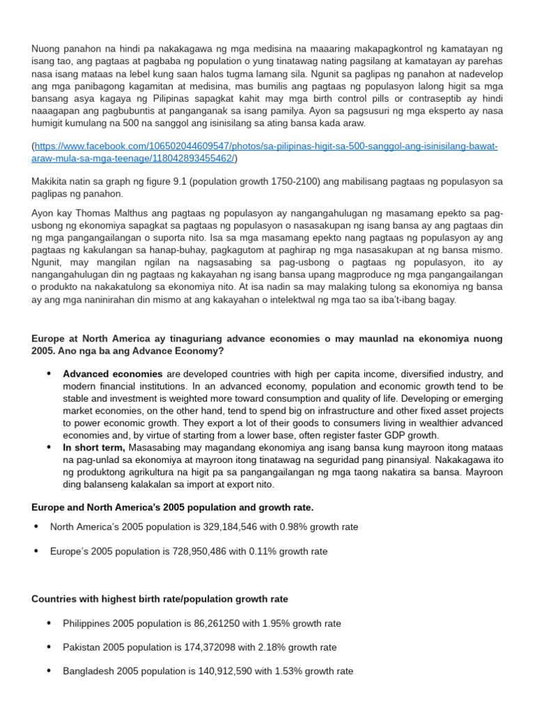 Econ Devt Explanation | PDF | Economic Growth | Inflation