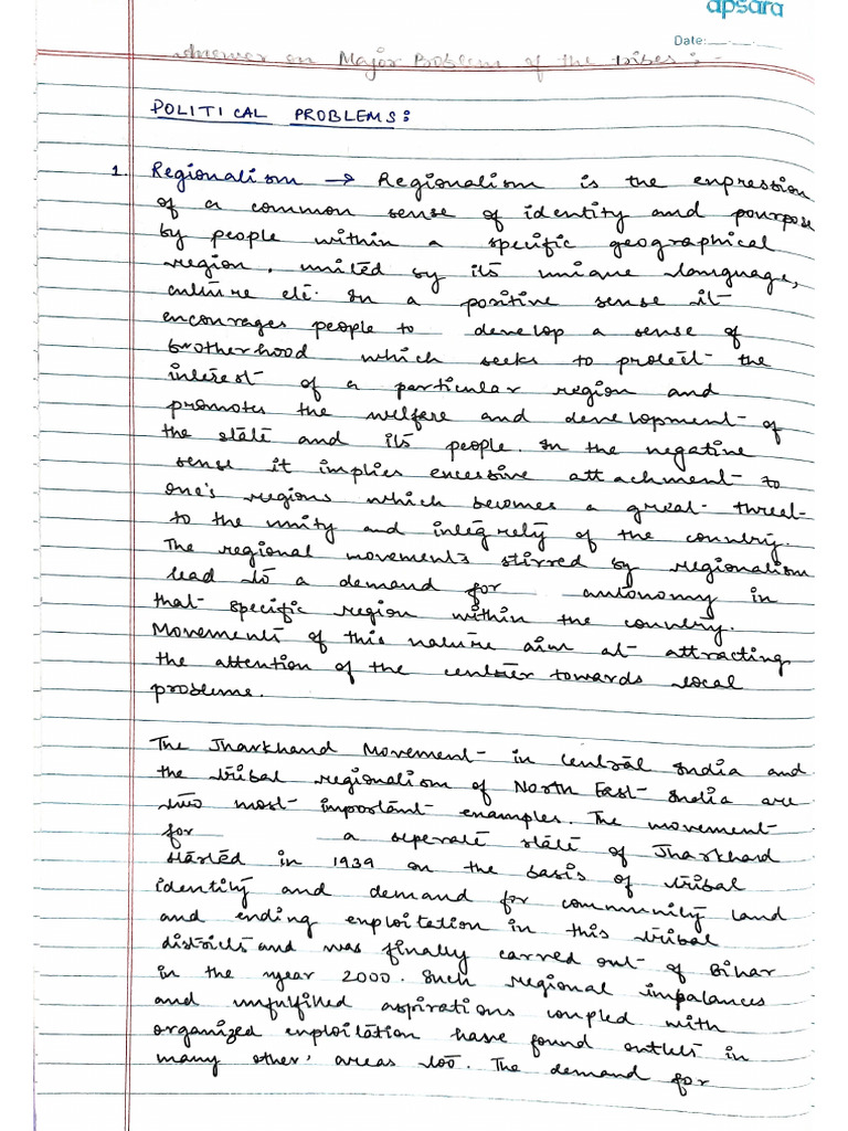 Major Problems of The Tribes | PDF