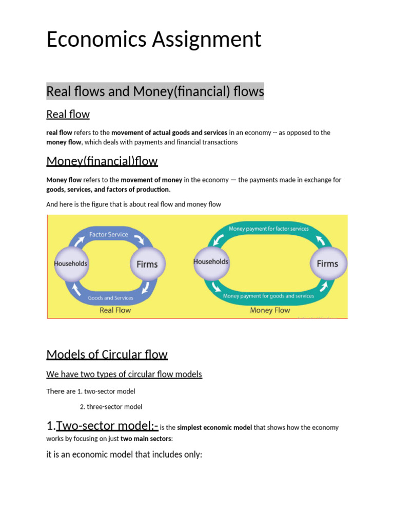 Real Flows and Money | PDF