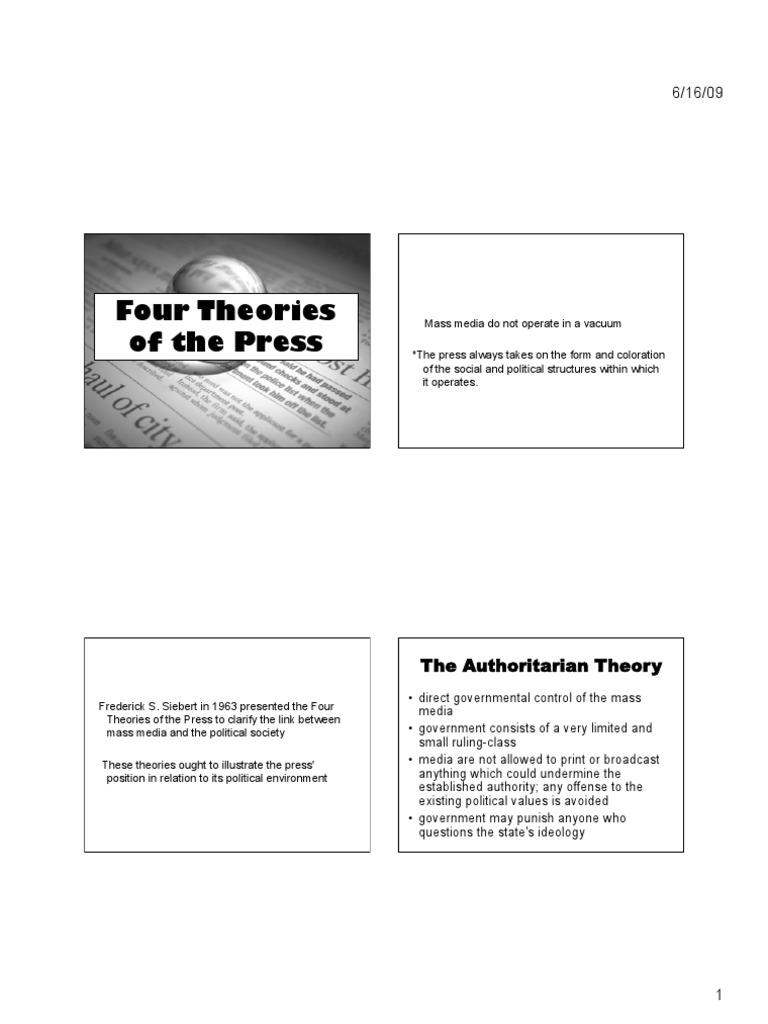 Four Theories of The Press | PDF | Mass Media | Theory