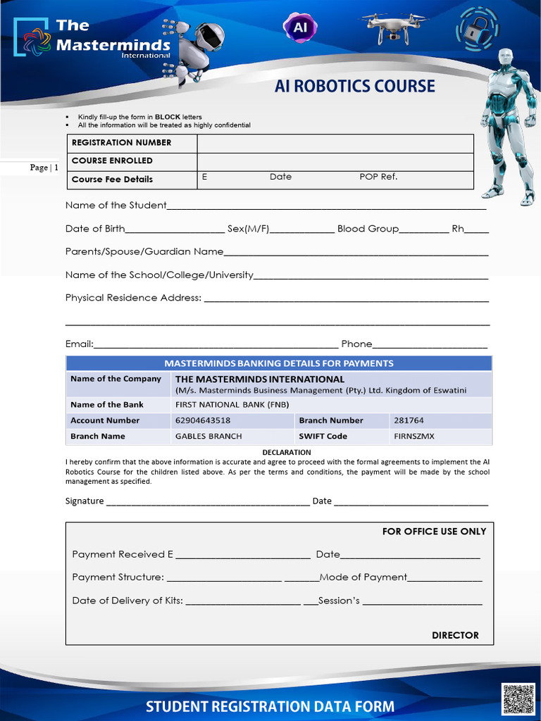 AI Robotics Course Registration Form | PDF