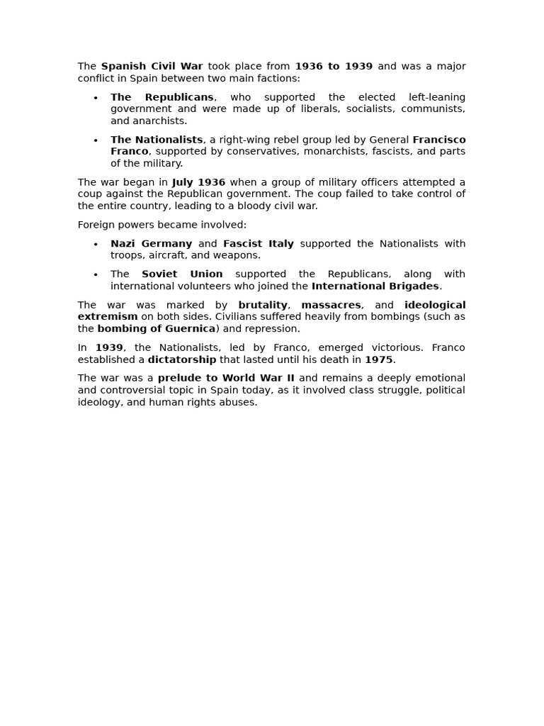 The Spanish Civil War | PDF