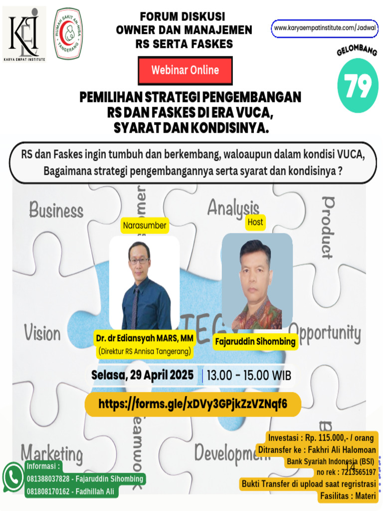 Webinar Gelombang 79, Forum Diskusi Owner Dan Manajemen RS Serta Faskes ...
