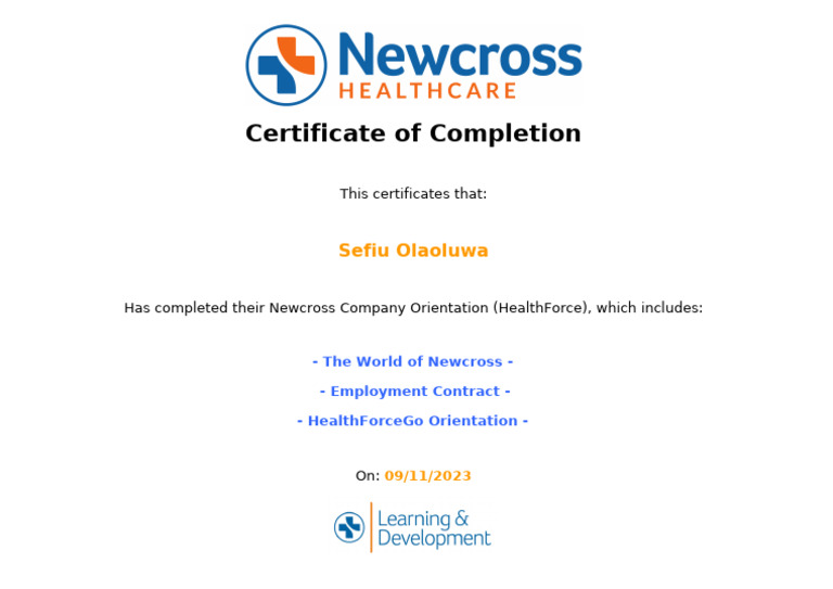 519 11 159143 1699524883 Company Induction Completion Certificate | PDF