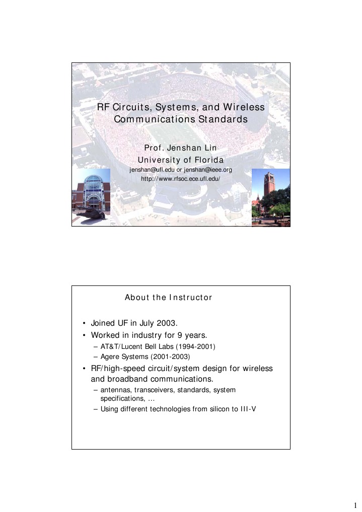 RF Circuits and Wireless Standards Overview | PDF | Antenna (Radio ...