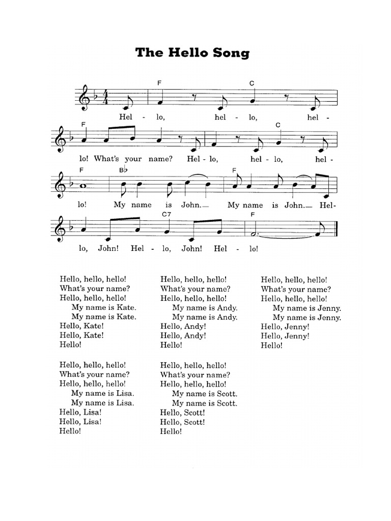 Hello Song | PDF