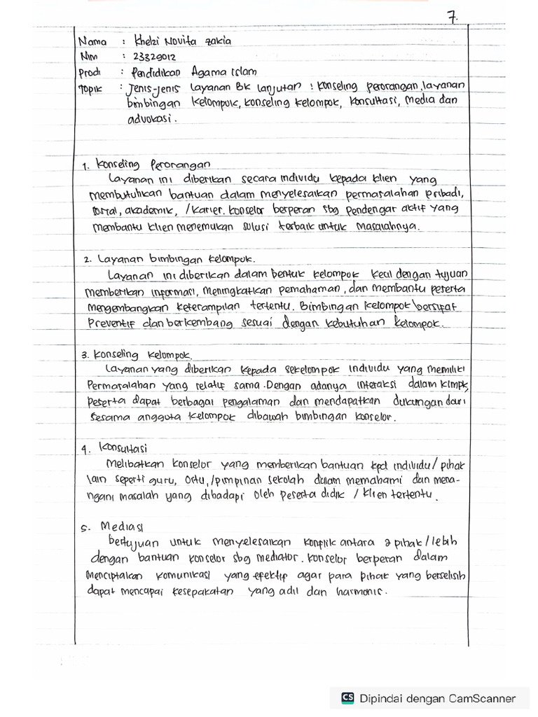 Khelzi Novita Zakia BK 7 | PDF