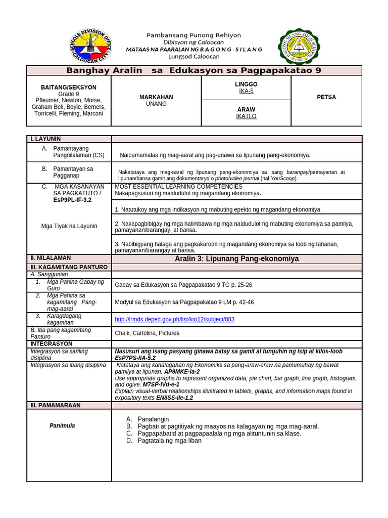 Okay Na - Esp DLP Aralin 3 Week 6 Day 3 Pagpapalalim | PDF