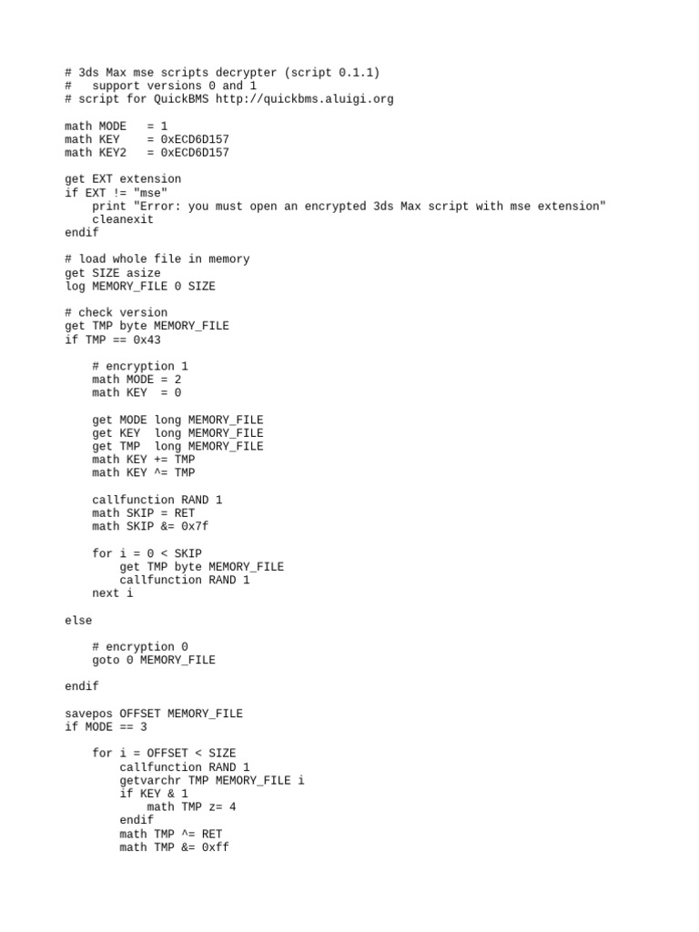 3ds Max MSE Script Decrypter 0.1.1 | PDF