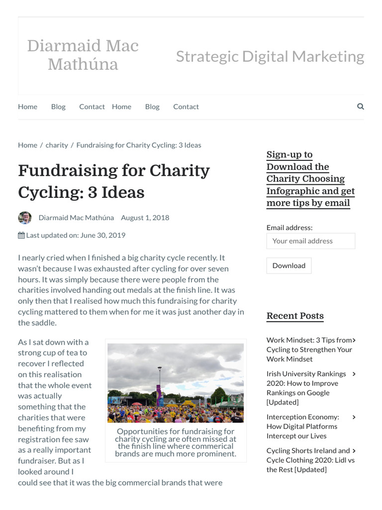 Fundraising For Charity Cycling - 3 Ideas - Diarmaid Mac Mathúna | PDF ...