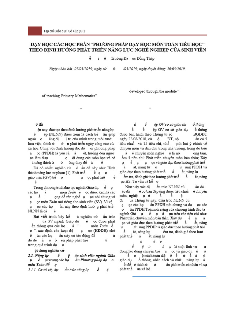 PPDH Toán Theo Định Hướng PTNL | PDF