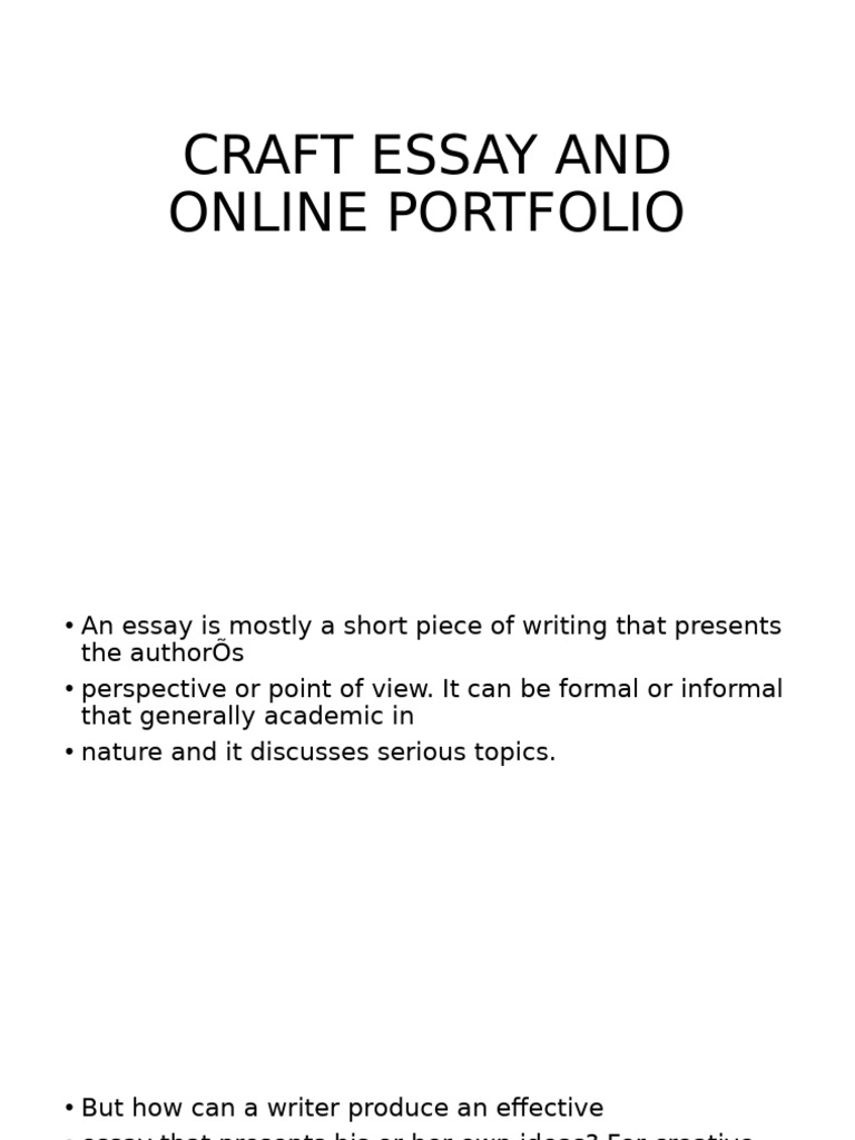 Crafting Essays and Portfolios Guide | PDF | Essays | Thesis
