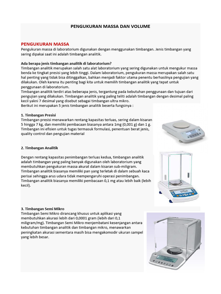 Pengukuran Massa Dan Volume | PDF