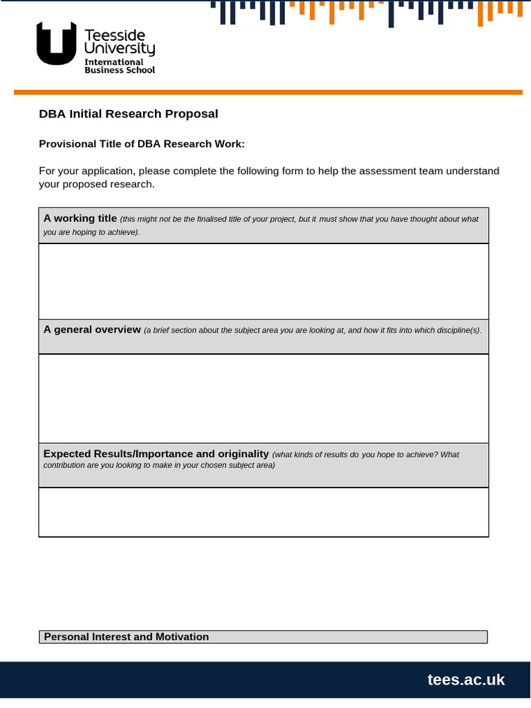 DBA Research Proposal Template | PDF | Inquiry | Science