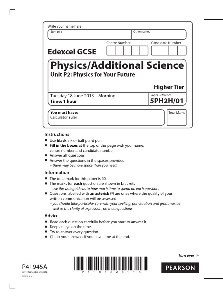 June 2013 QP - Unit P2 (H) Edexcel Physics GCSE | PDF | Nuclear Fission ...