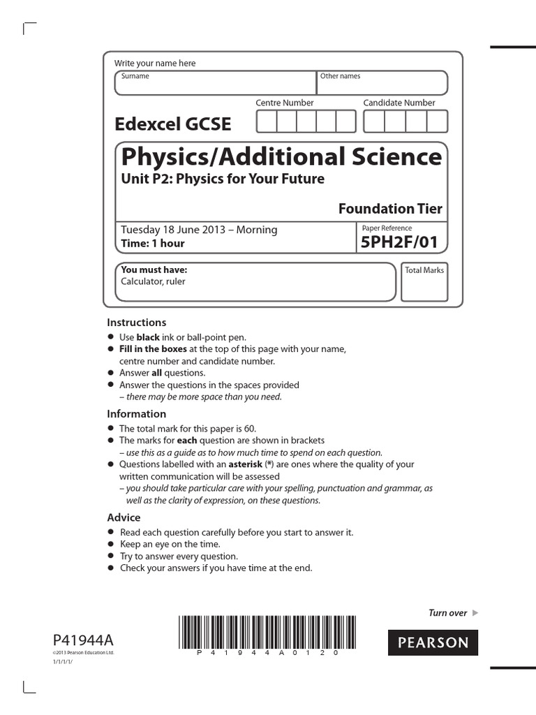 June 2013 QP - Unit P2 (F) Edexcel Physics GCSE | PDF | Neutron ...