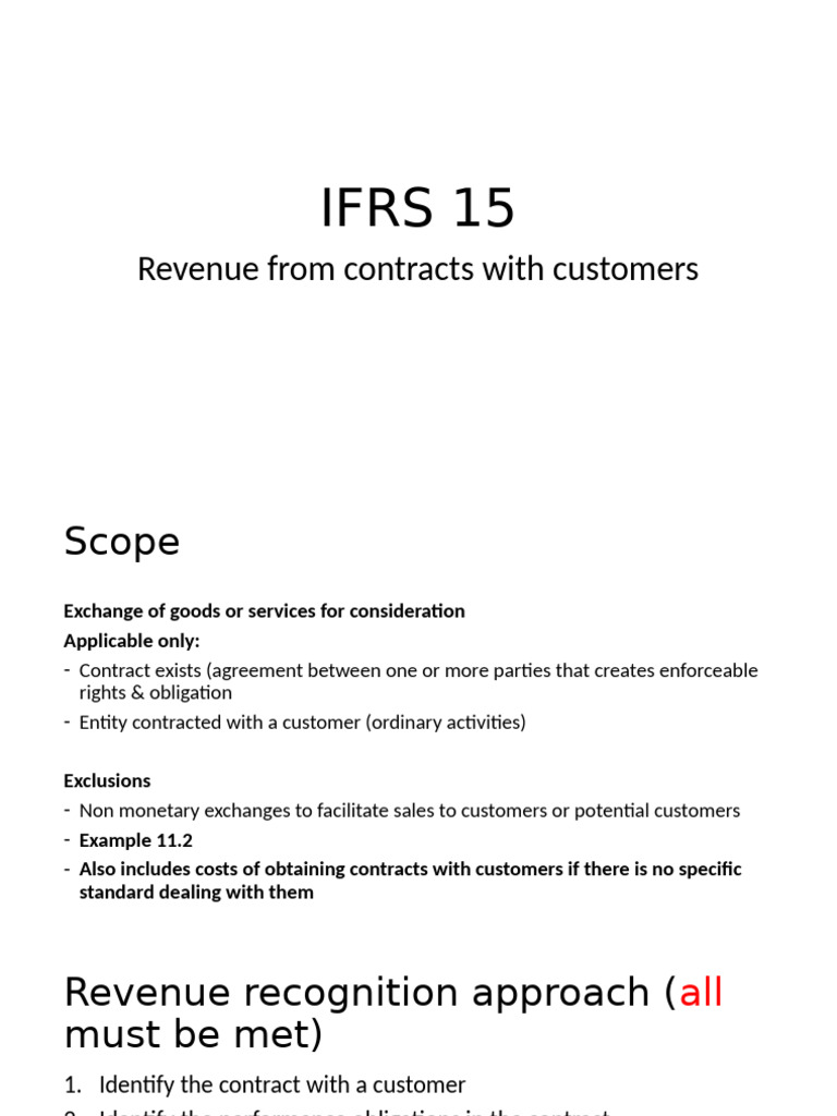 Revenue - IfRS 15 - Theory Introduction - 5 Steps | PDF | Repurchase Agreement | Prices
