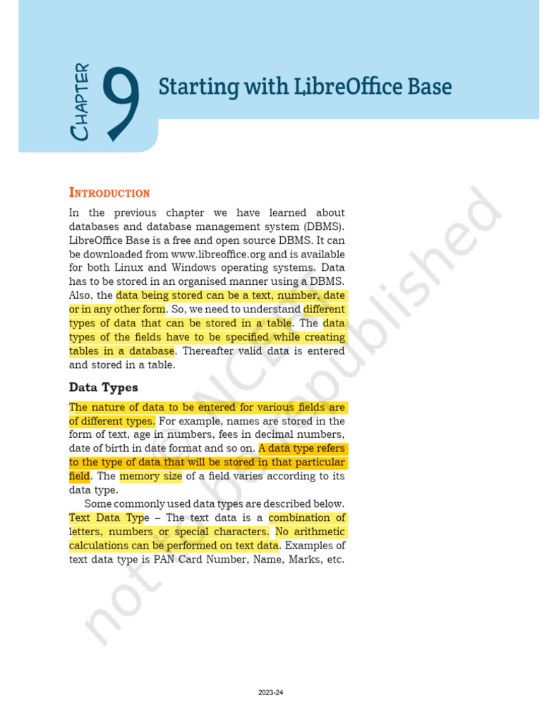 Understanding Data Types in LibreOffice Base | PDF | Integer (Computer ...