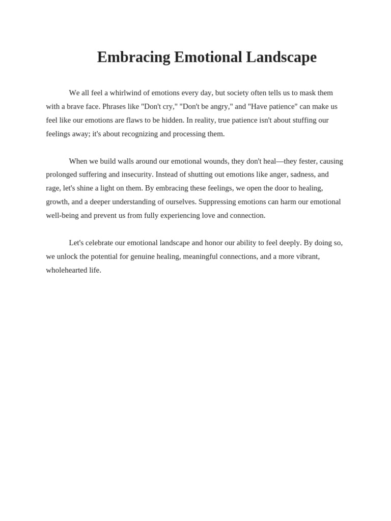 Embracing Emotional Landscape Edited - Edited | PDF