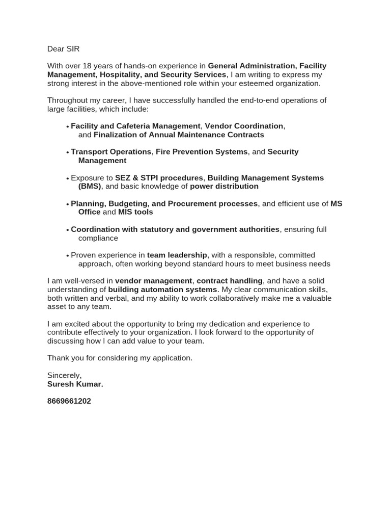 COVERING Letter | PDF