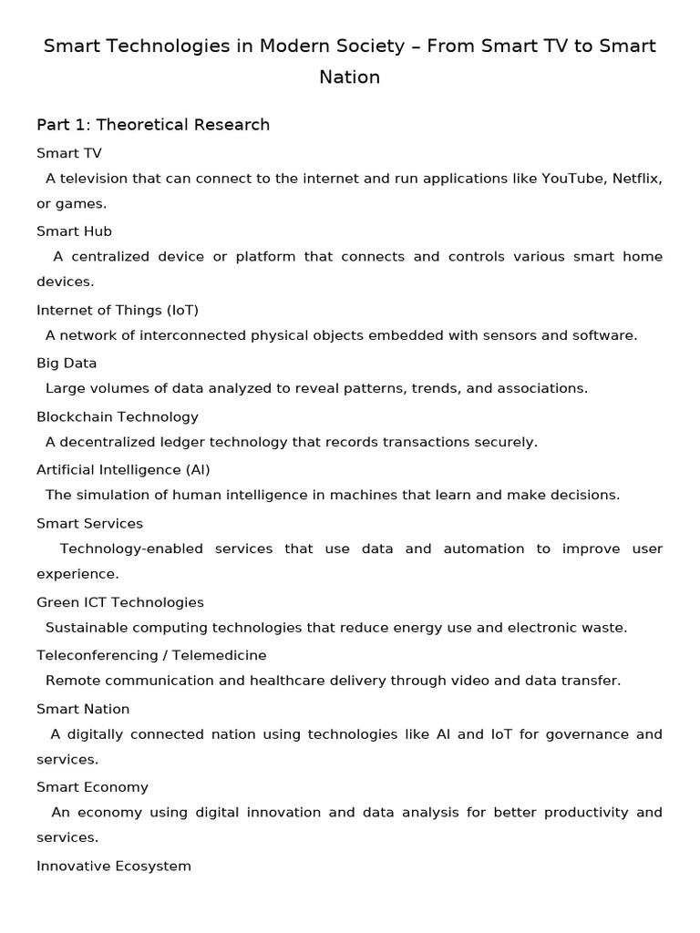Smart Technologies Transforming Society | PDF