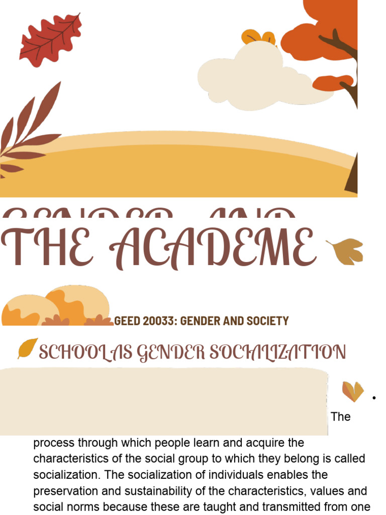 Gender Socialization in Schools | PDF | Bullying | Violence