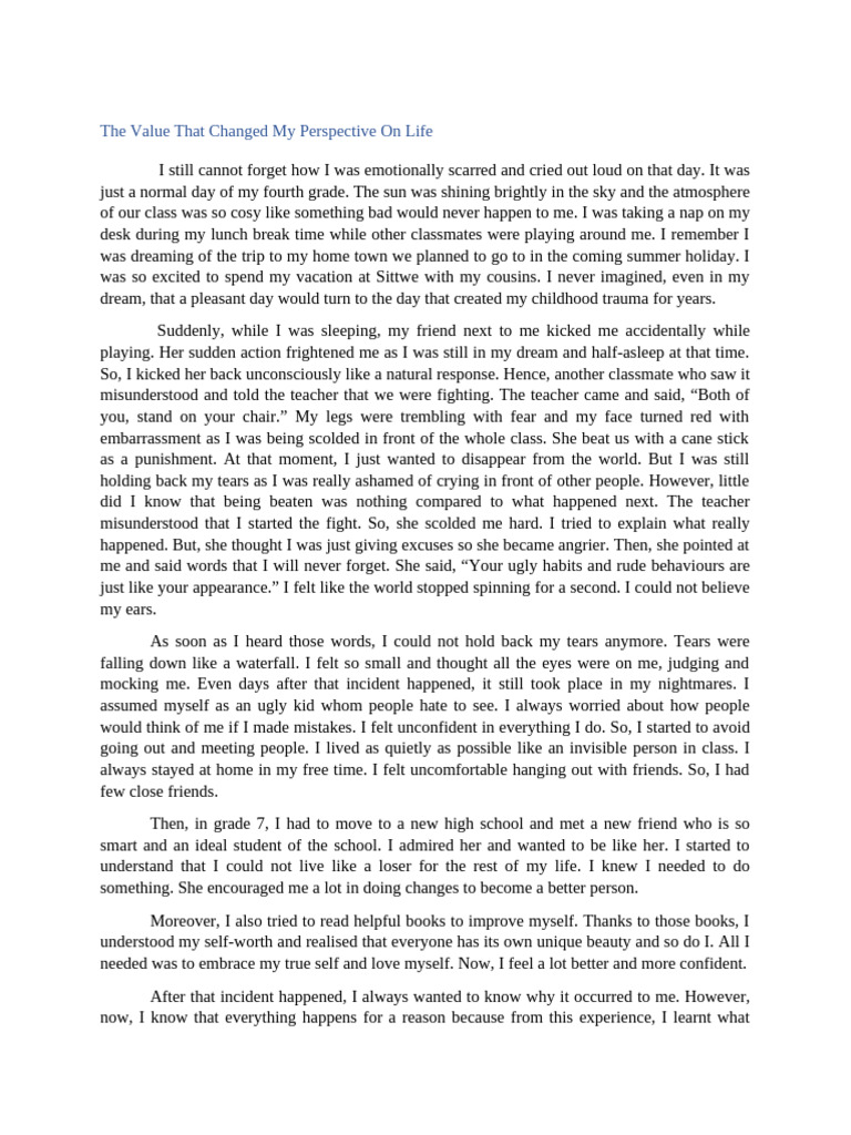 My Narrative Essay Final Version | PDF